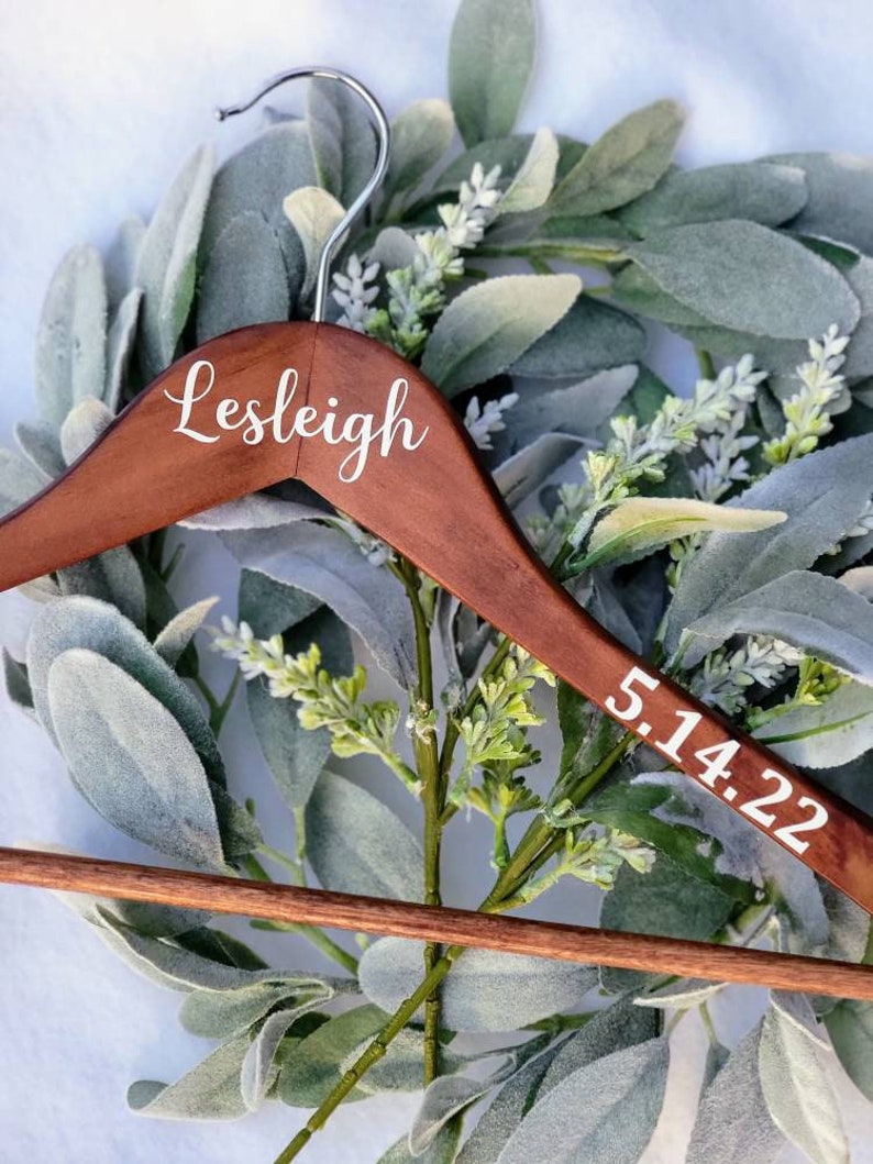 CUSTOM Wedding Wooden Hangers, Personalized Name Monogrammed Hangers ...