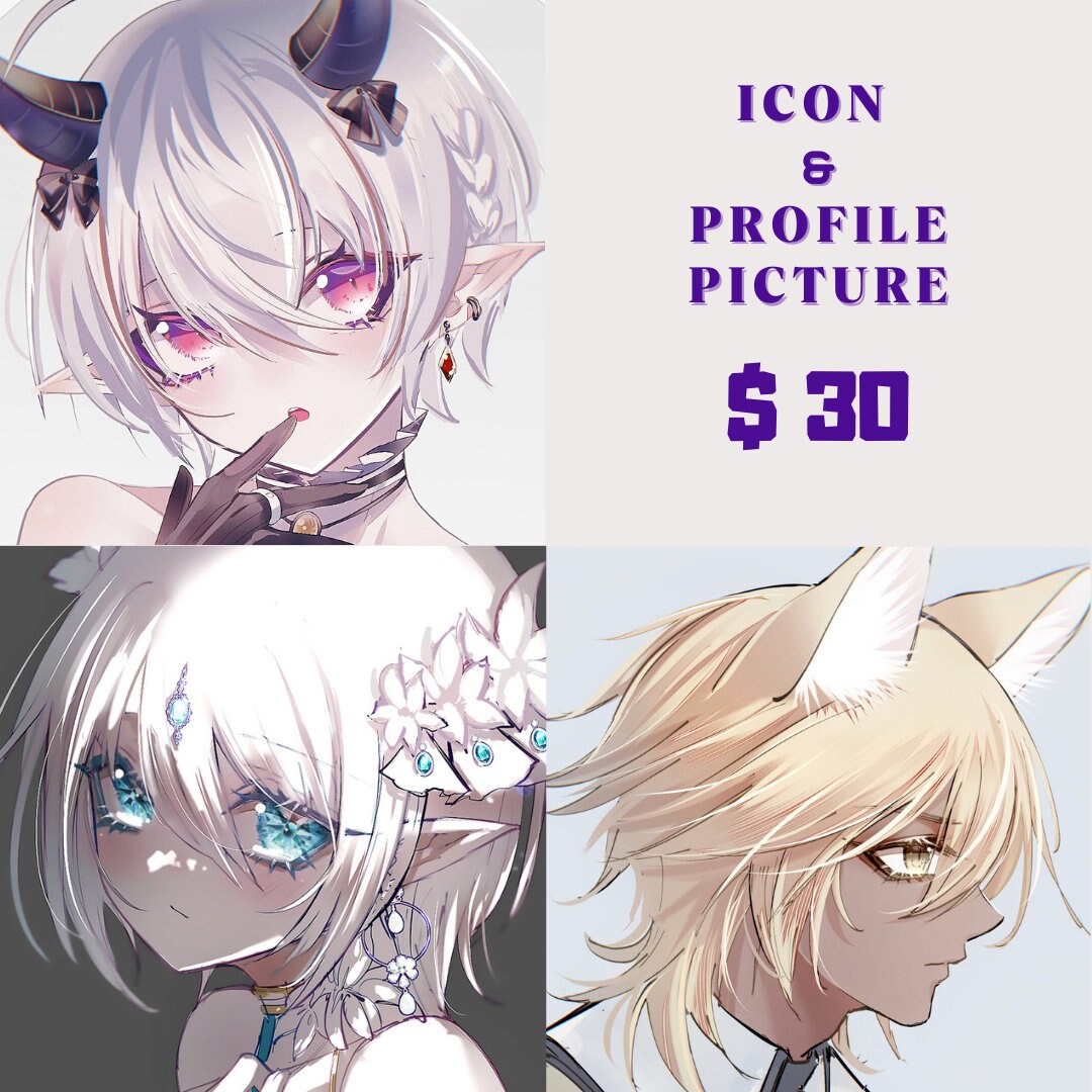 Custom Made Digital PFP Icon Art Anime Drawing Illustration - Etsy