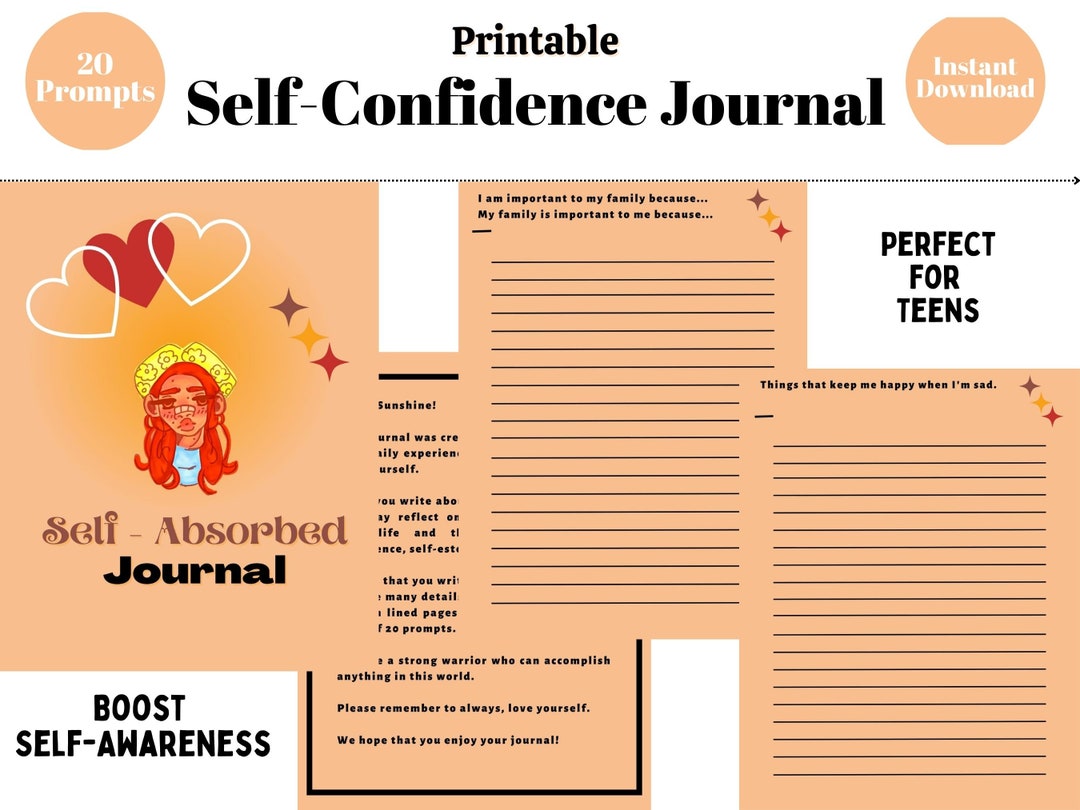 Self-awareness Journal | Self-confidence Journal Prompts | Self-esteem ...
