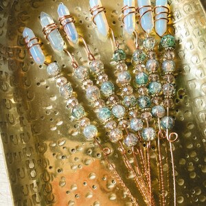 Opalite Copper Plant Stake / Copper Plant Stake / Indoor Plant Decor ...