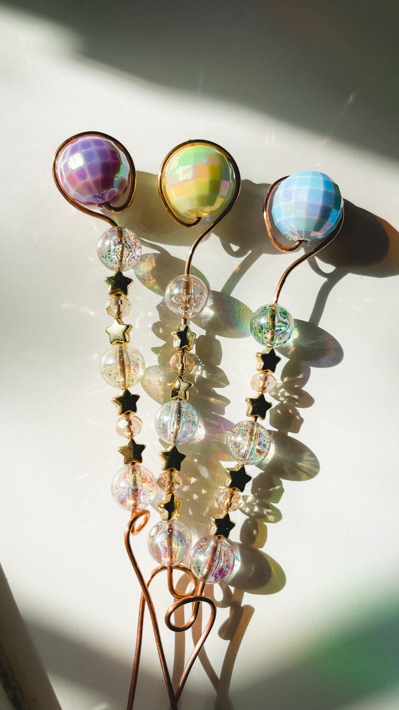 Disco Copper Plant Stakes / Copper Plant Stakes / Indoor Plant Decor ...