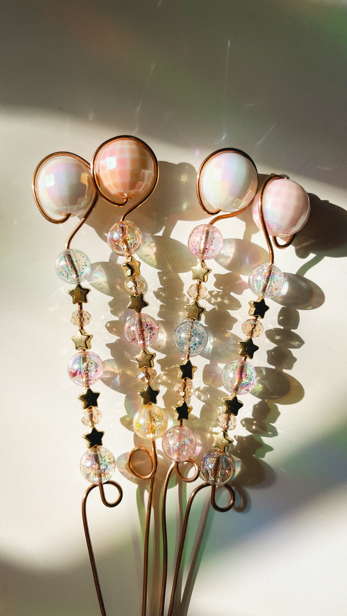 Disco Copper Plant Stakes / Copper Plant Stakes / Indoor Plant Decor ...