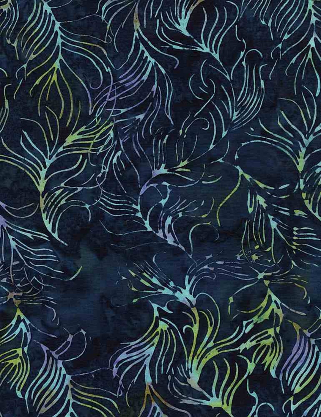 Timeless Treasures Batik Tonga Twilight Swirly Palm Leaves Cotton ...
