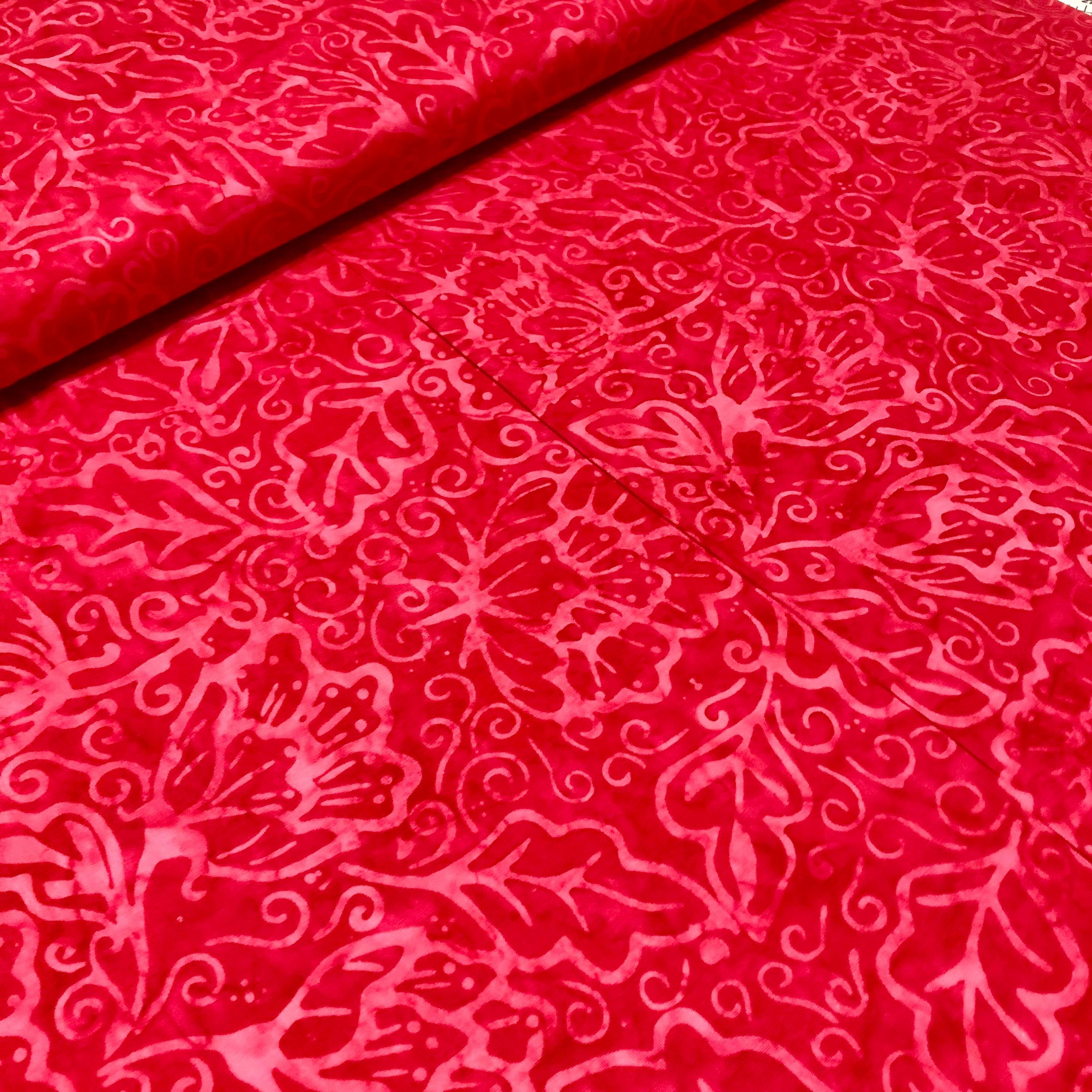 Timeless Treasures Tonga Batik Joy Red Stamped Floral Outlines B8771 ...