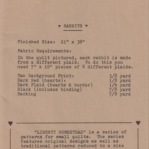 Liberty Homestead Rabbits Mini Quilt Pattern 21 X 38 Blue Whale Design ...