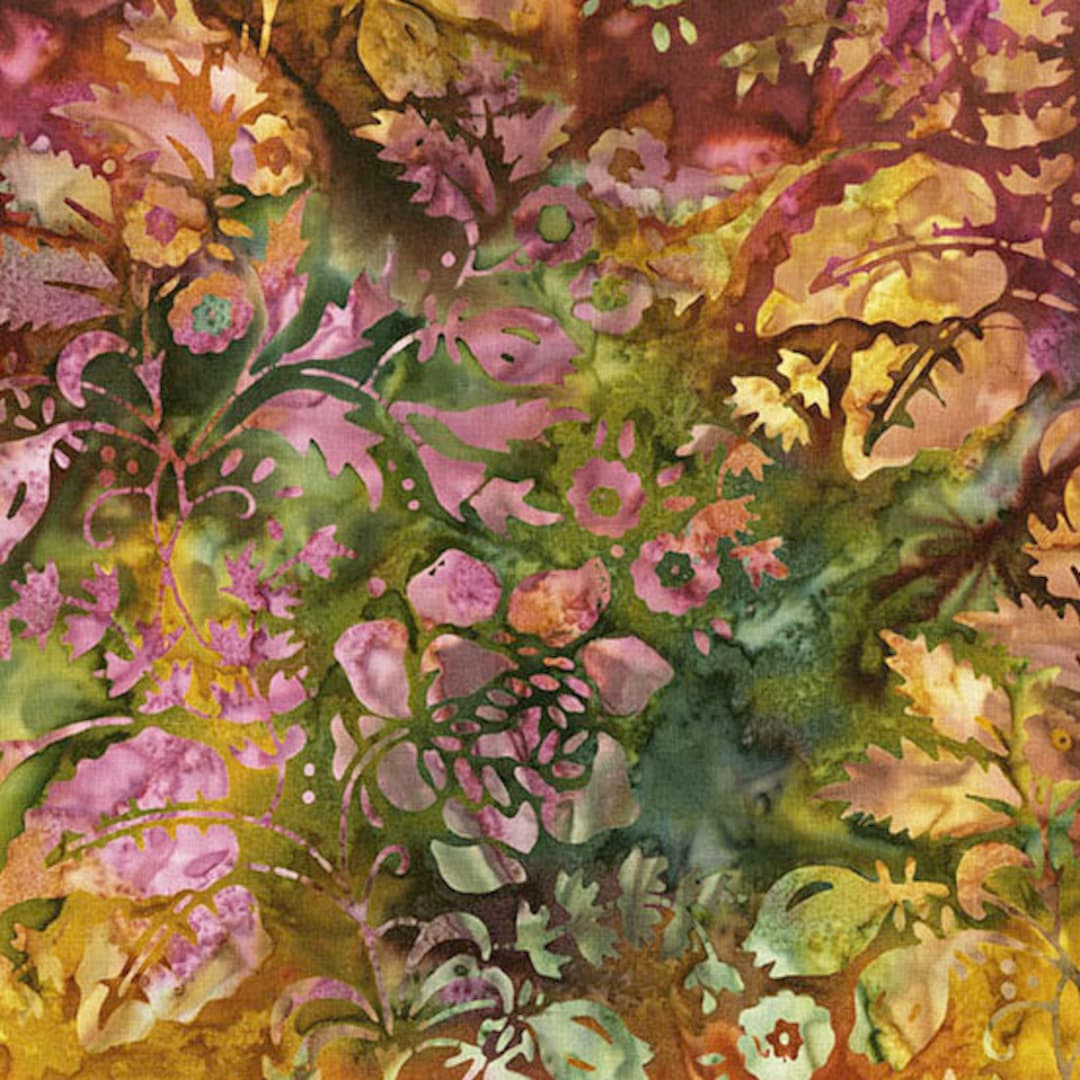 Edyta Sitar BATIK Splash of Color Fabric Secret Garden Eggplant 8594 ...
