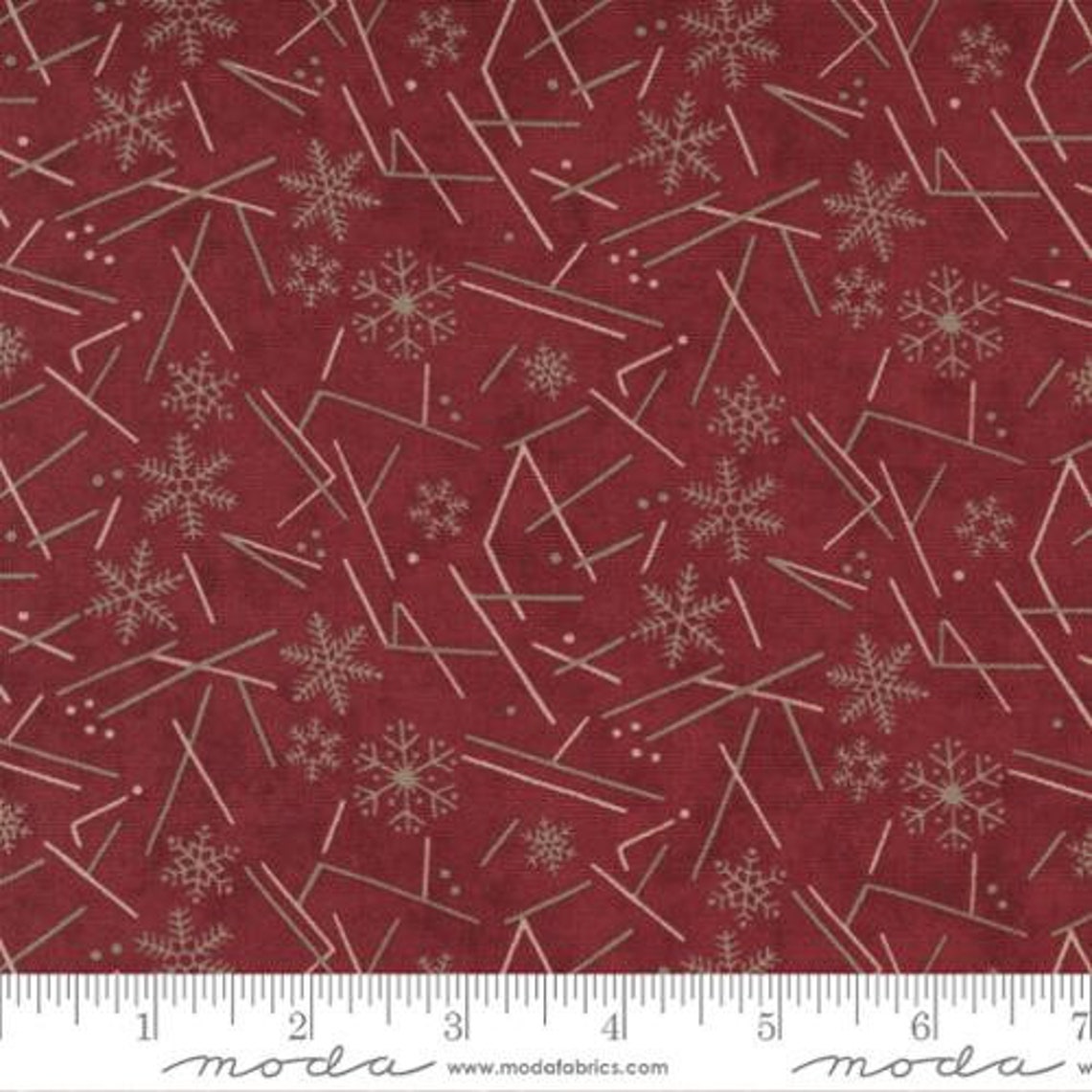 Moda Warm Winter Wishes Holly Taylor Snow Flakes Deep Red - Etsy