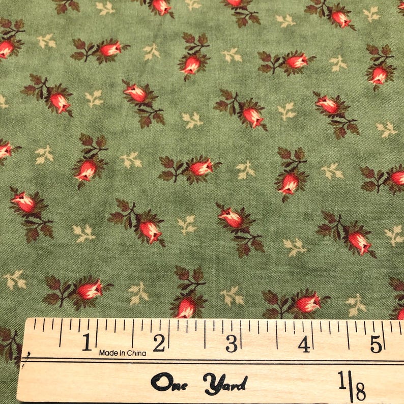 Moda Grace Cotton Fabric – 3 Sisters Pink Roses, Green (out of Print ...