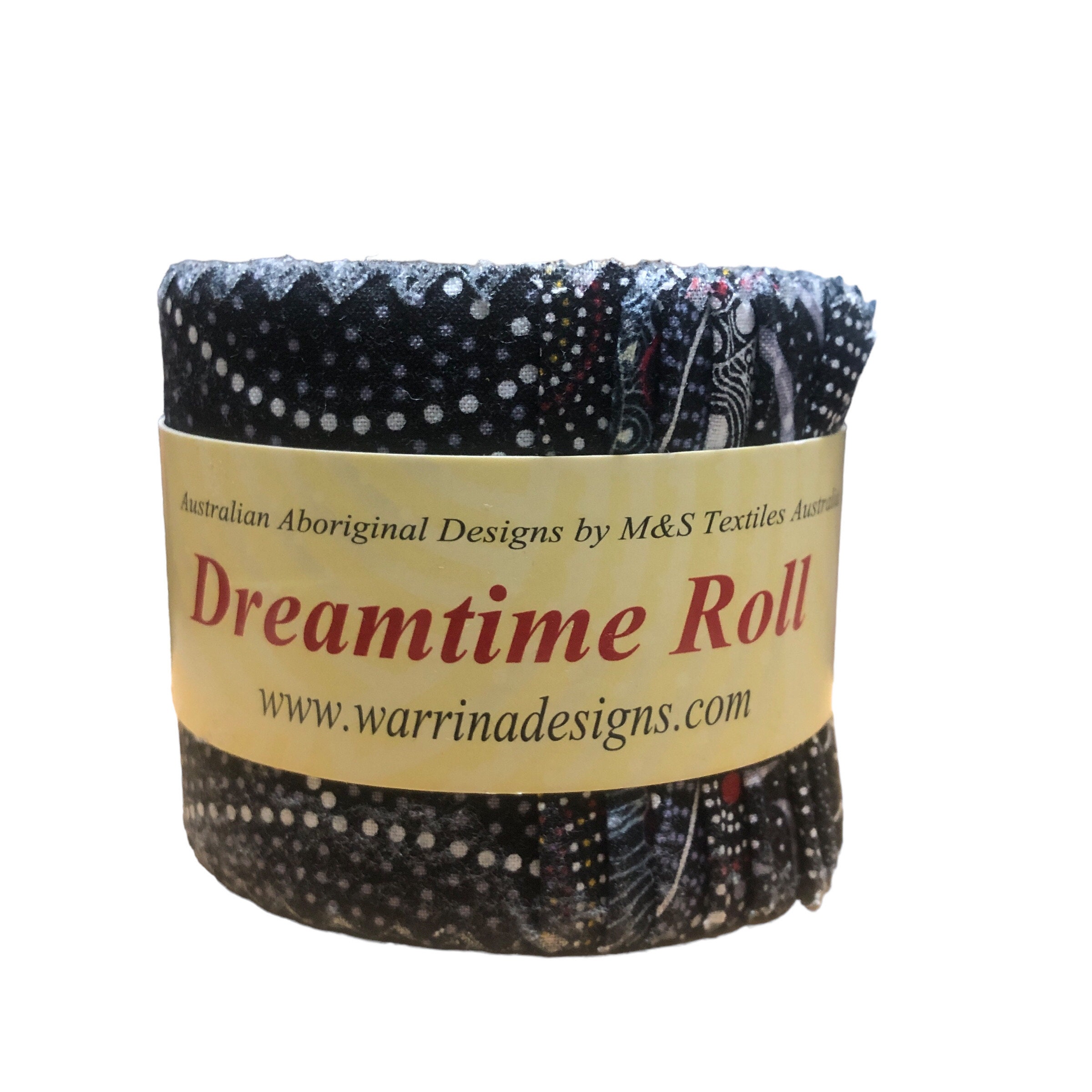 Warrina Designs Dreamtime Black Multi Australian Aboriginal Fabric Roll ...