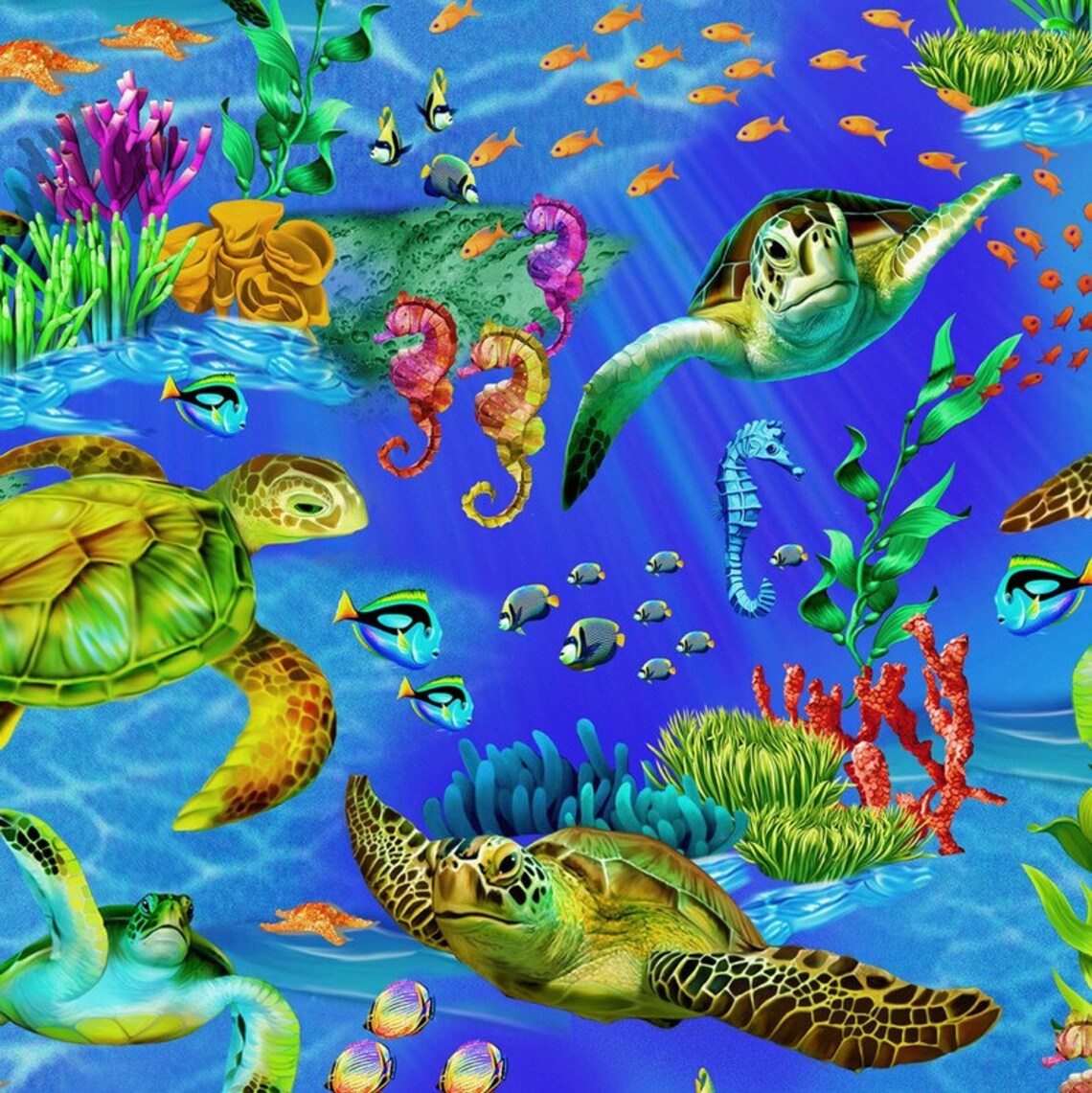 Sea Turtles Sea Life C6154 Designed by Michael Searle for Timeless ...