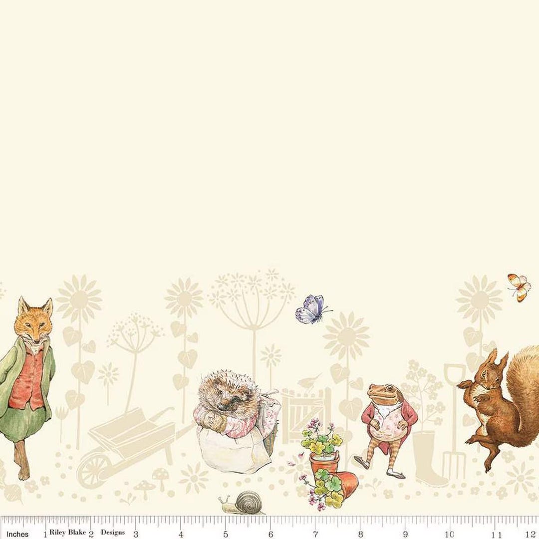 Riley Blake Peter Rabbit & Friends Border Print Cotton Fabric Cd15867 ...