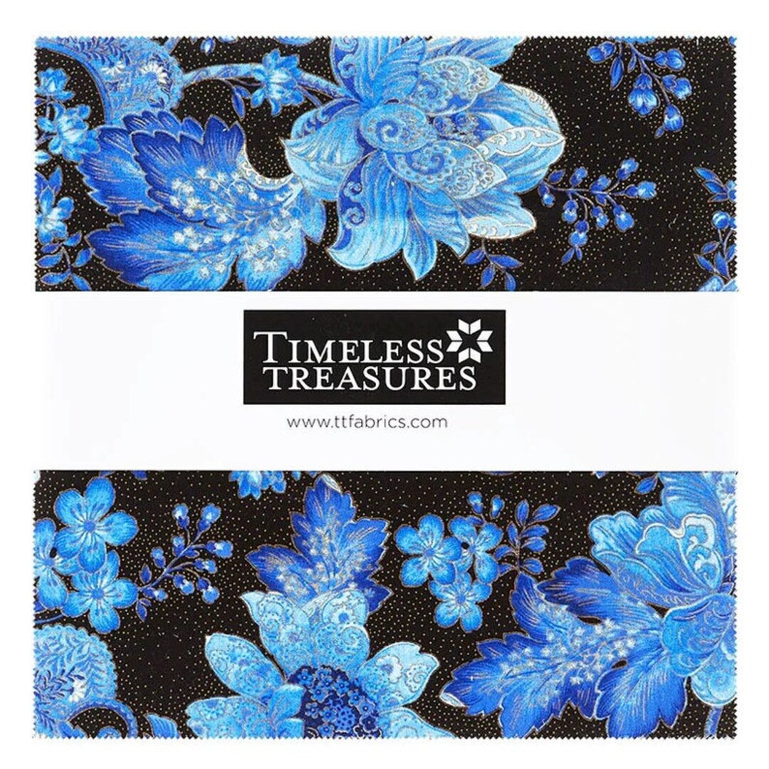 Timeless Treasures Sapphire CP10SQ42-CM Metallic Layer 40 10" Squares Retired Print - Etsy