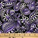 Xanadu Collection Purple Paisley on Black Cotton Fabric 16155B-65 ...