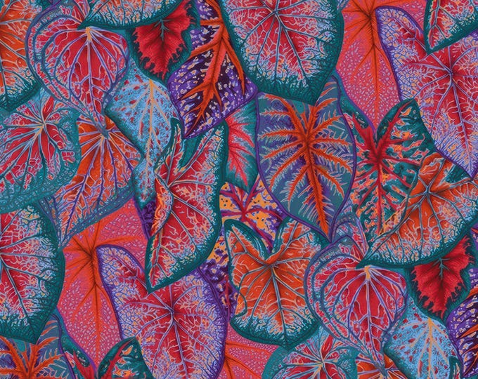 Kaffe Fassett Fabric Caladiums Red Stash Fall Collective 2021 by ...