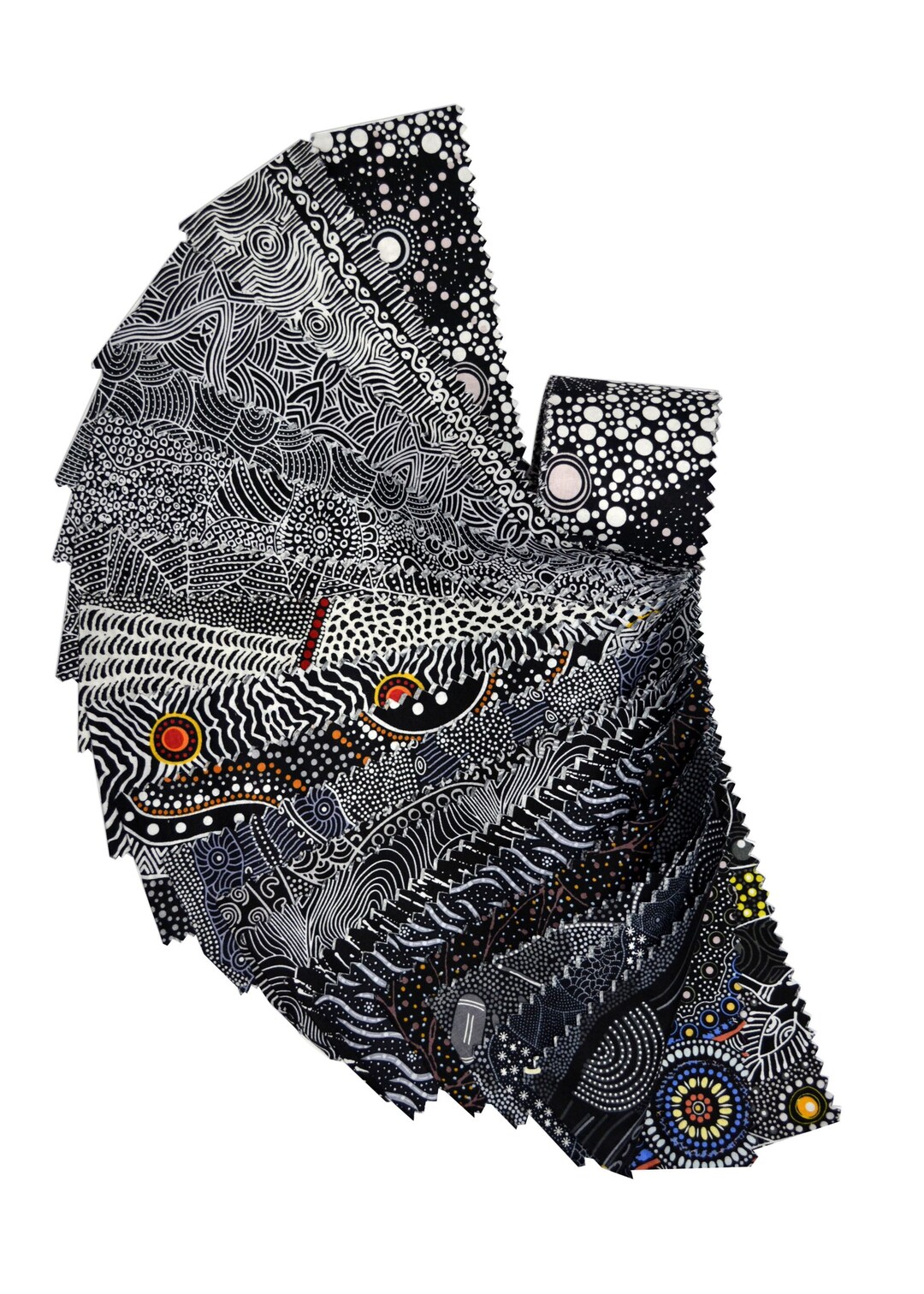 Warrina Designs Dreamtime Black Multi Australian Aboriginal Fabric Roll ...