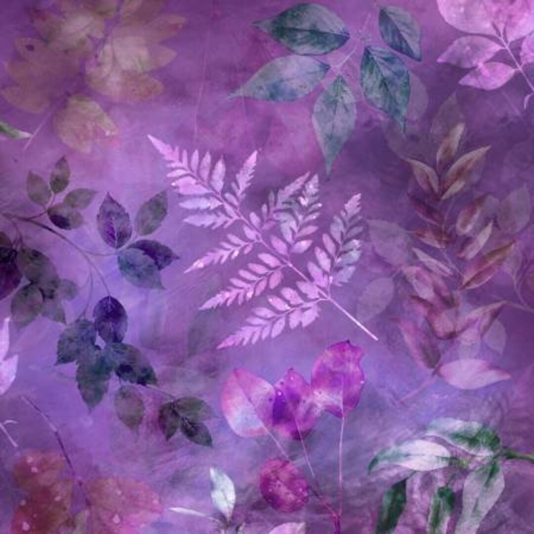 Dandelion Wishes Marsala Digital Print Purple Cotton Fabric VH311H-423 ...