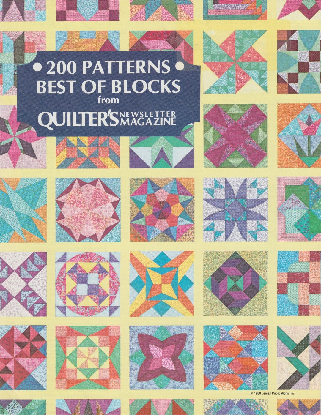 Best of Blocks 200 Patterns Quilters Newsletter Magazine 1988 Appliqued or Pieced Designs - Etsy