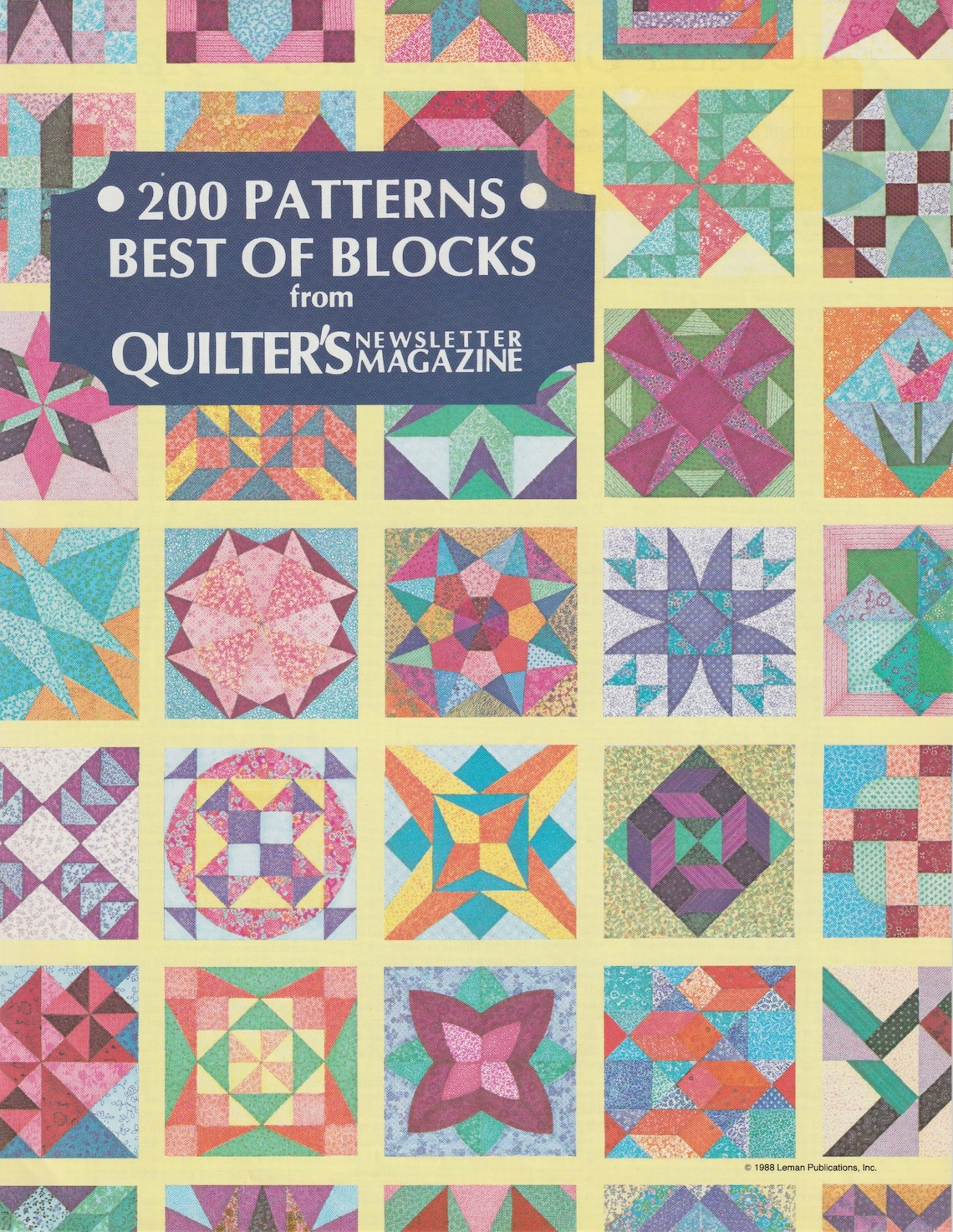Best of Blocks 200 Patterns Quilters Newsletter Magazine 1988 Appliqued ...