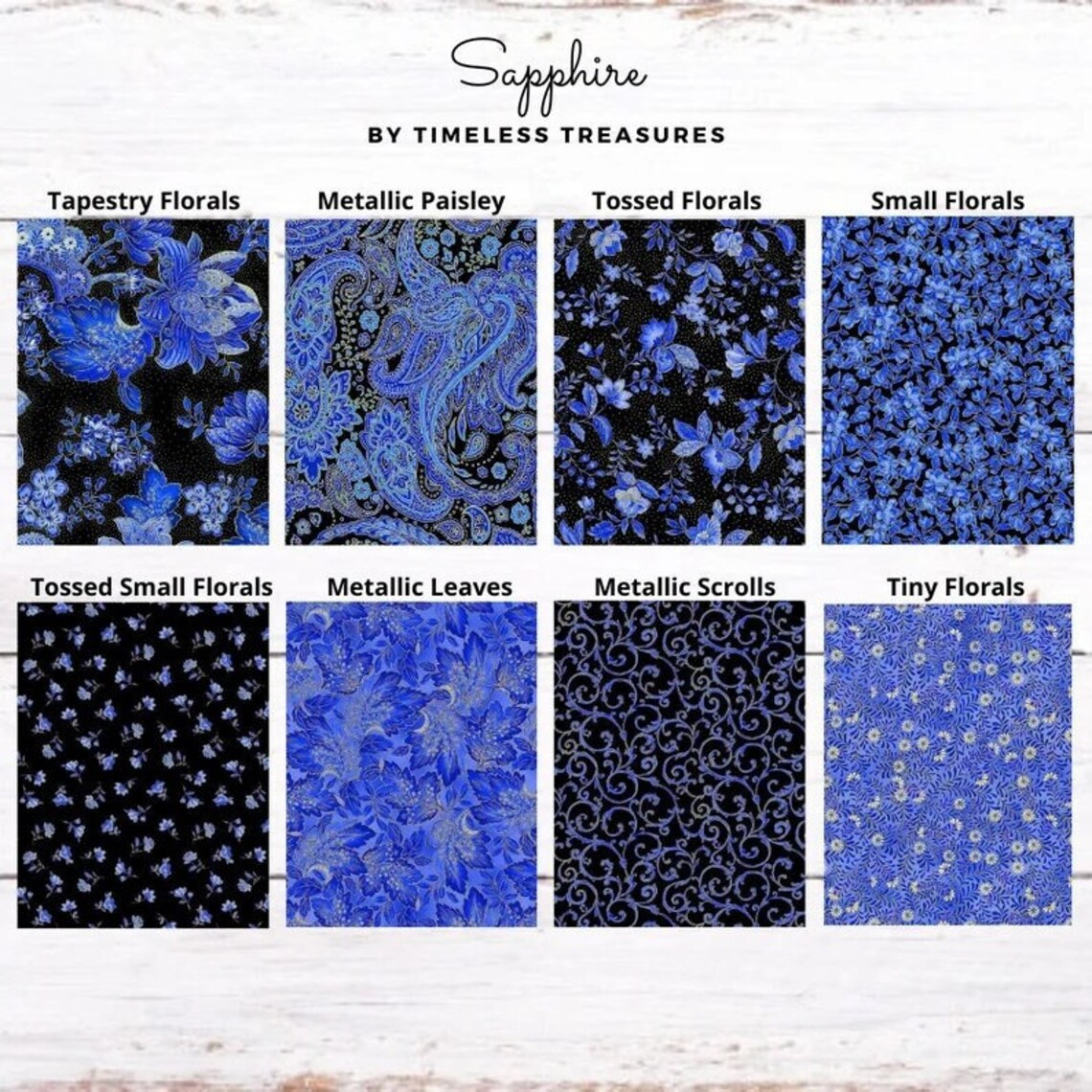 Timeless Treasures Sapphire CP10SQ42-CM Metallic Layer 40 10 Squares Retired Print - Etsy