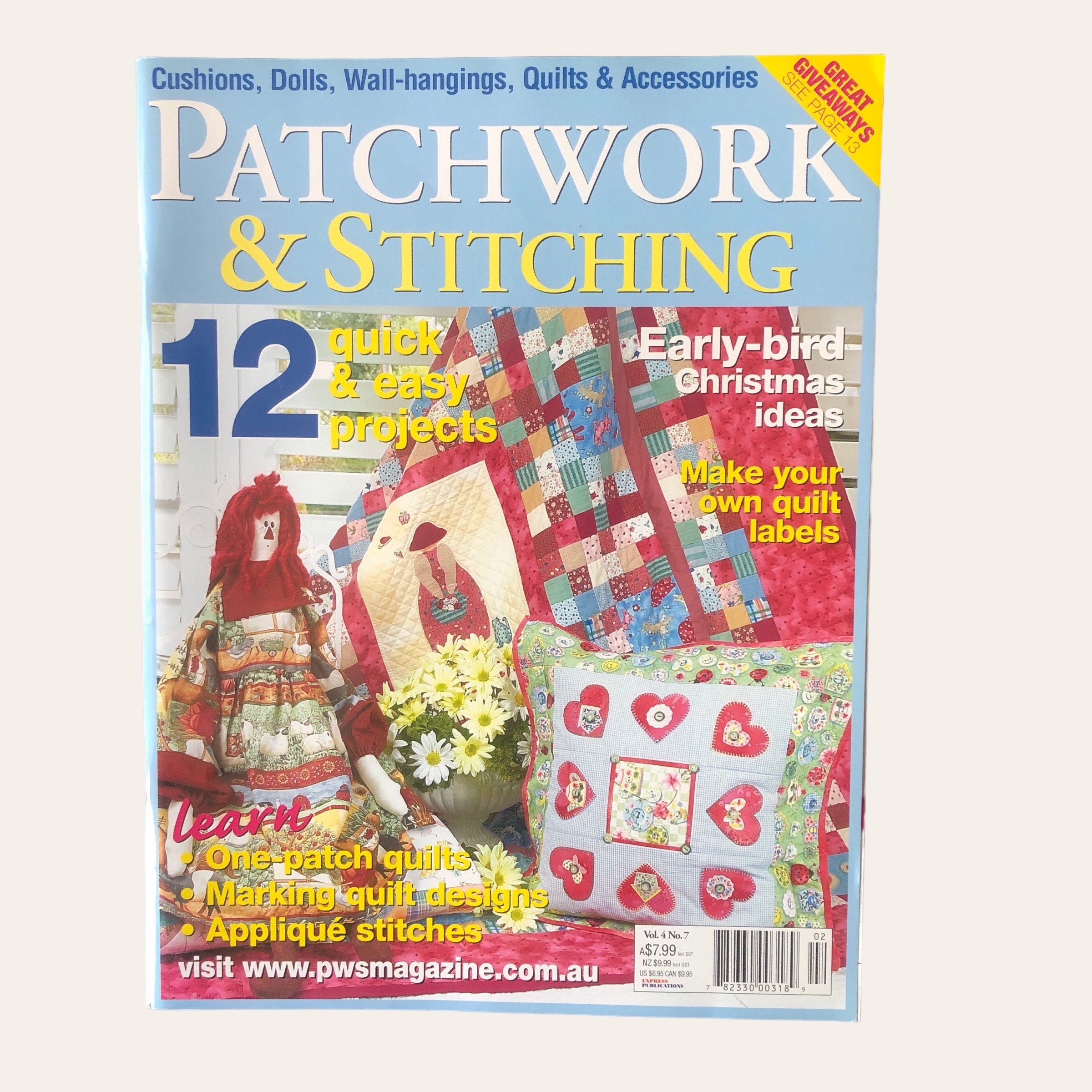 Patchwork & Stitching Magazines Back Issues Cushions Dolls Wall ...
