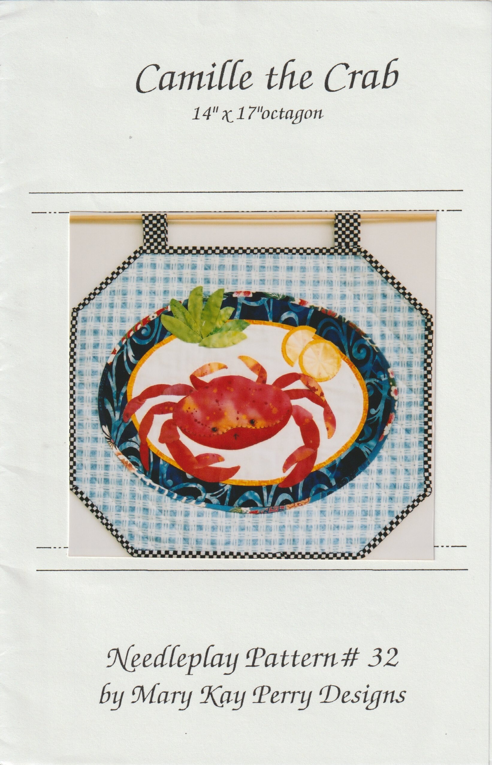 Camille the Crab Octagon Wall Hanging Needleplay Pattern 32 Mary Kay ...