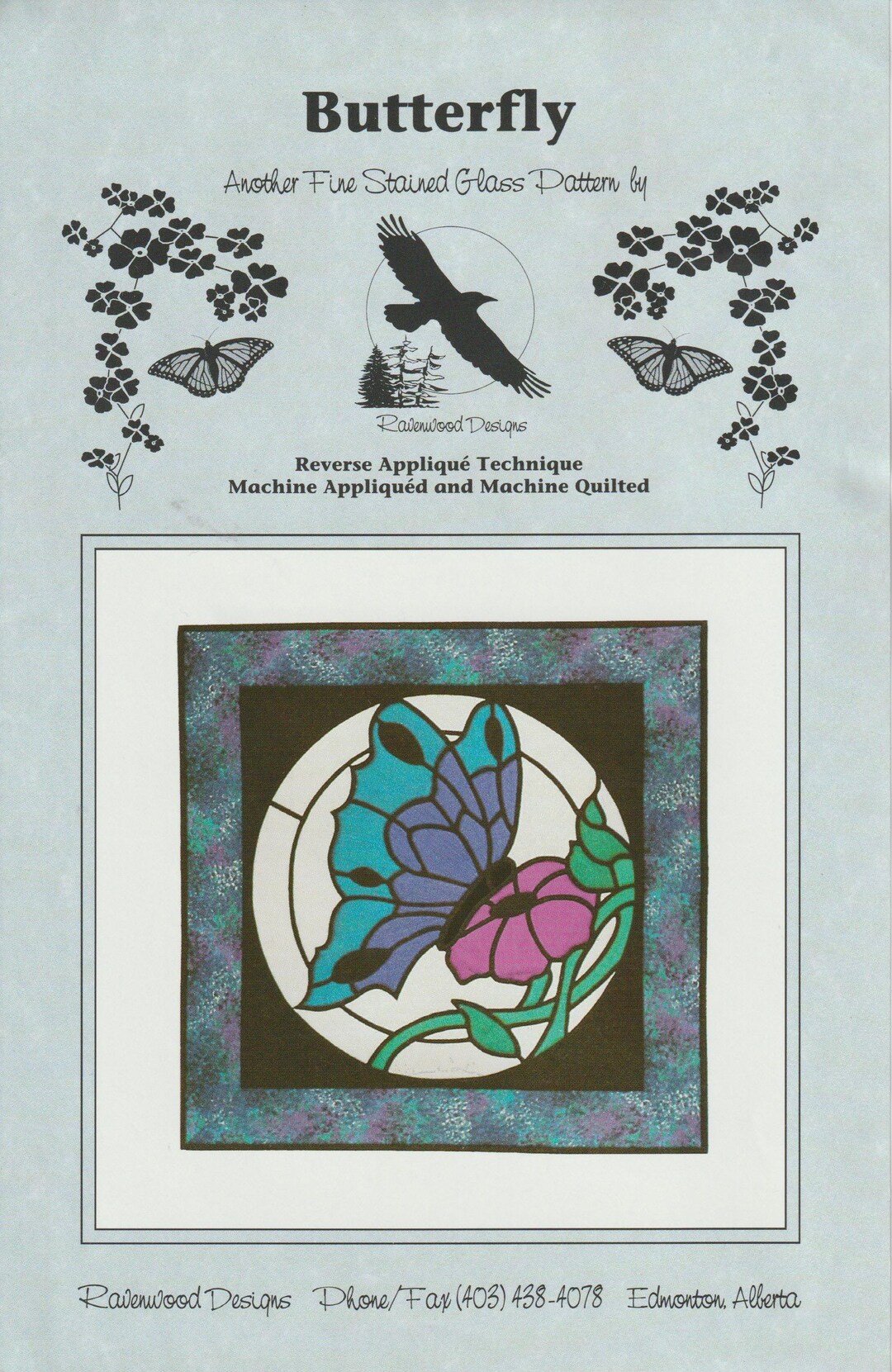 Butterfly Stained Glass Quilt Pattern Reverse Applique Technique 30 X ...