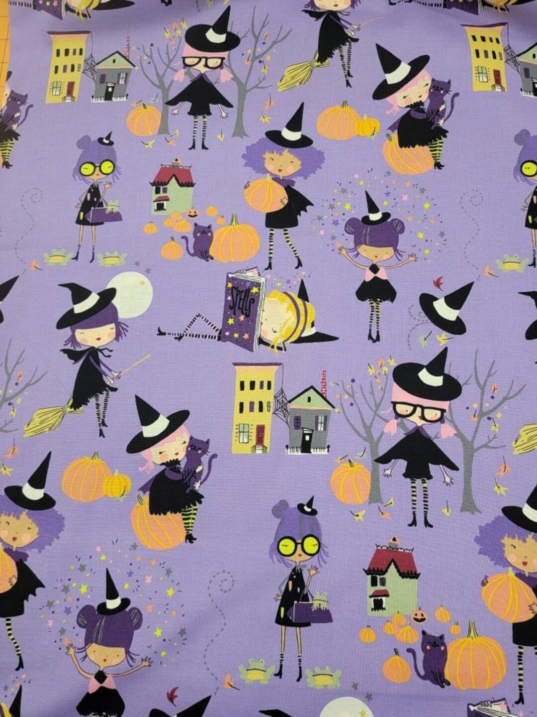 Alexander Henry Haunted House Kiki's Coven Halloween Cotton Fabric ...