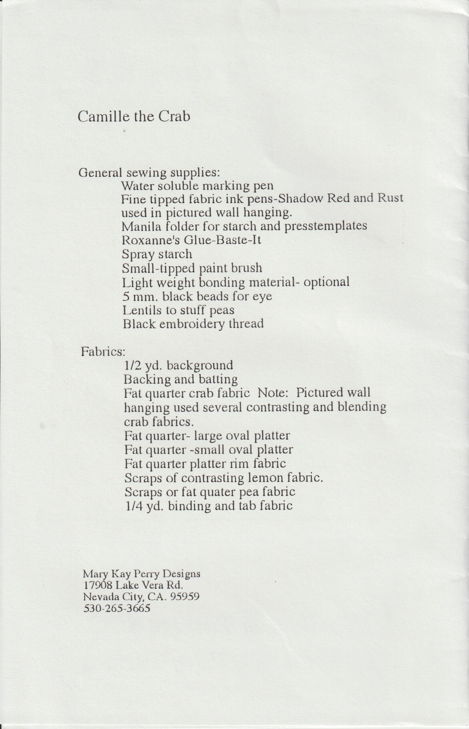 Camille the Crab Octagon Wall Hanging Needleplay Pattern 32 Mary Kay ...