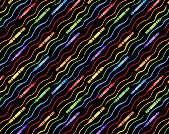 School is Cool Crayon Squiggle Lines on White 33877-175 Cotton - Etsy