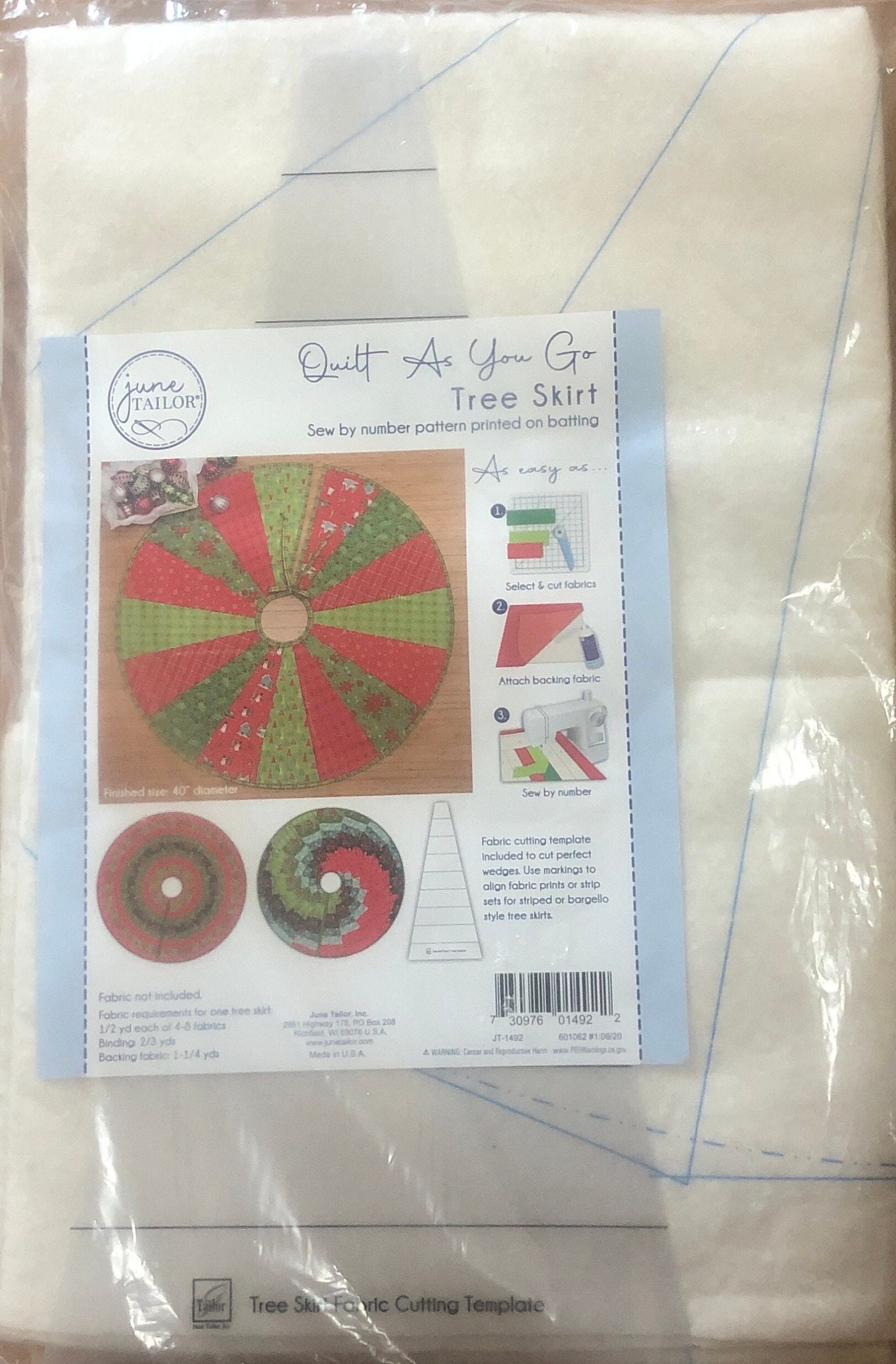June Tailor Quilt as You Go Tree Skirt Printed Batting With - Etsy