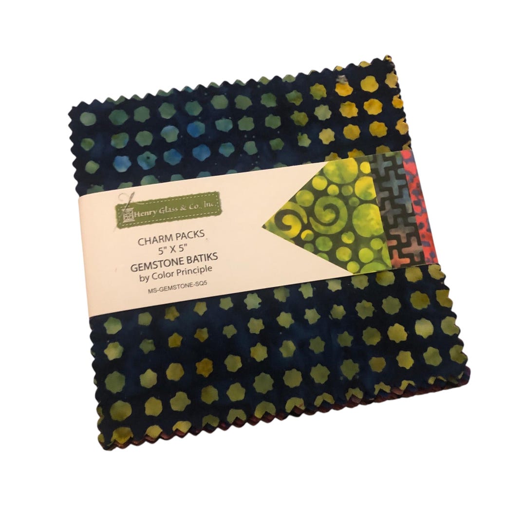 Gemstone Batiks Charm Pack by Color Principal for Henry Glass Fabrics 5 ...