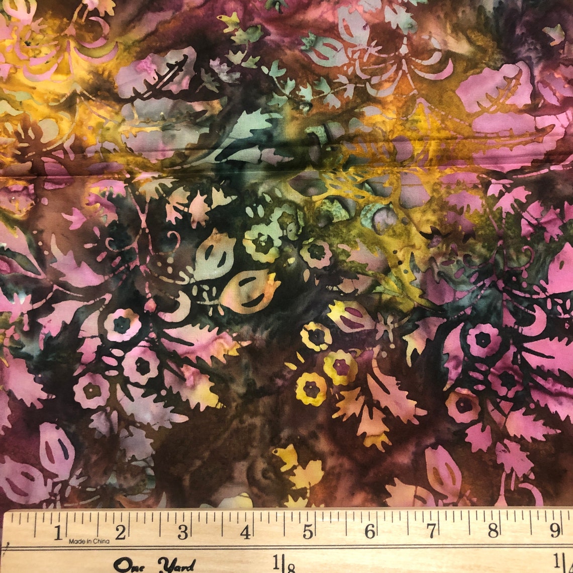 Edyta Sitar BATIK Splash of Color Fabric Secret Garden Eggplant 8594 ...