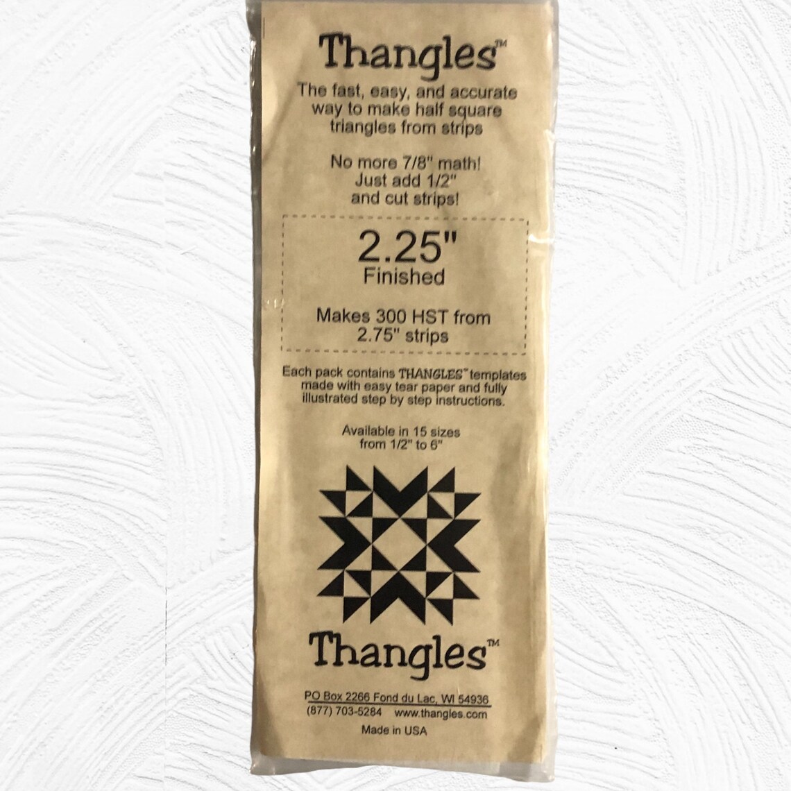 Thangles Fast Easy and Accurate Way to Make Half Square Triangles From Strips Various Sizes You ...