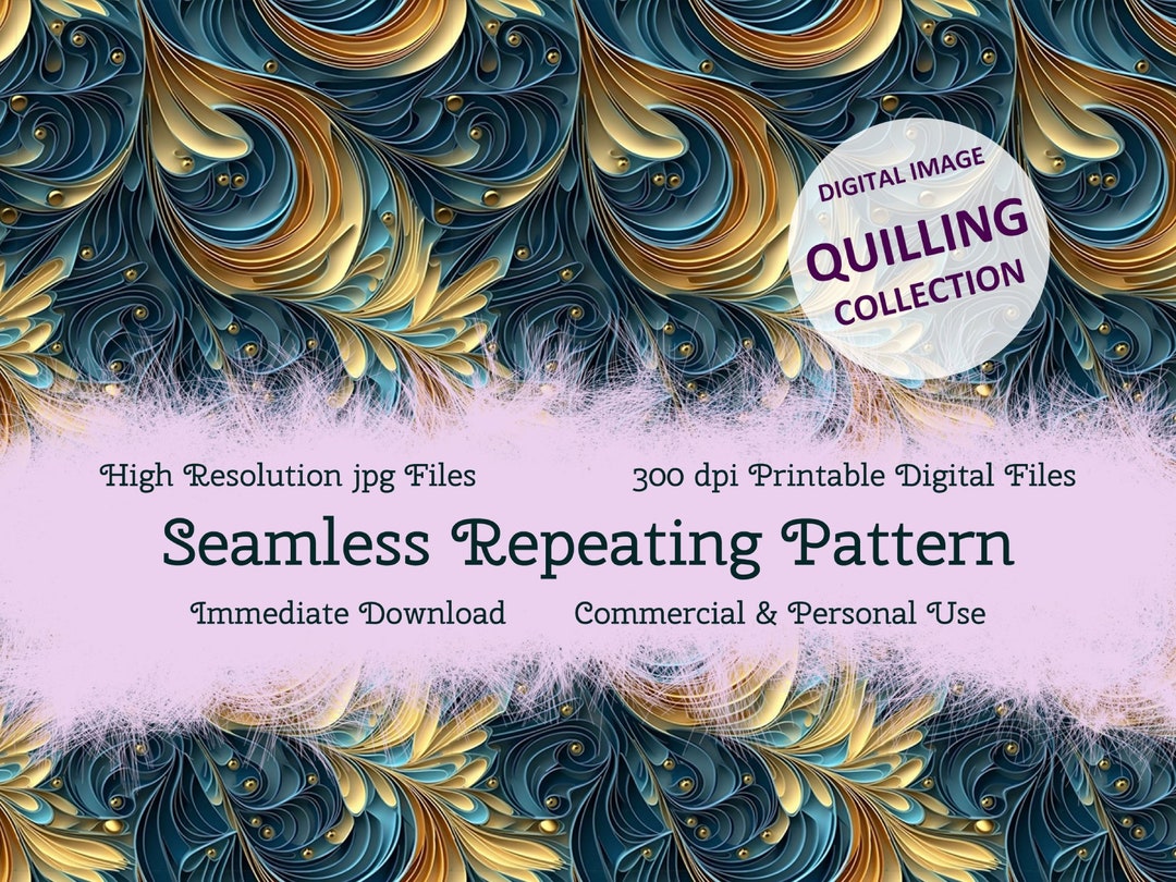 Quilling Seamless Repeating Pattern, Abstract Tear Drops in the Rain ...