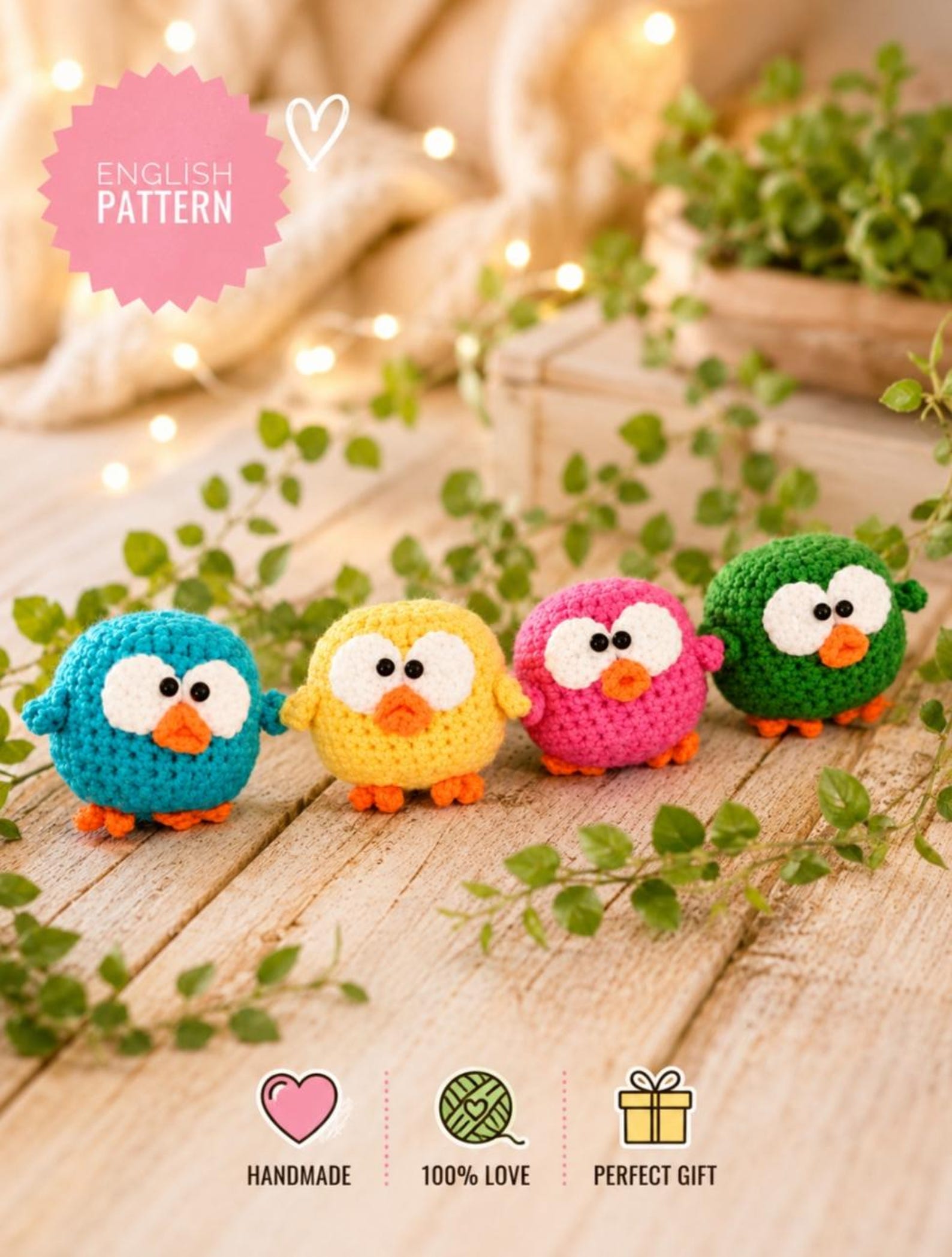 Easy Crochet Bird Keychain Pattern – Amigurumi PDF Tutorial – Mini Bird ...