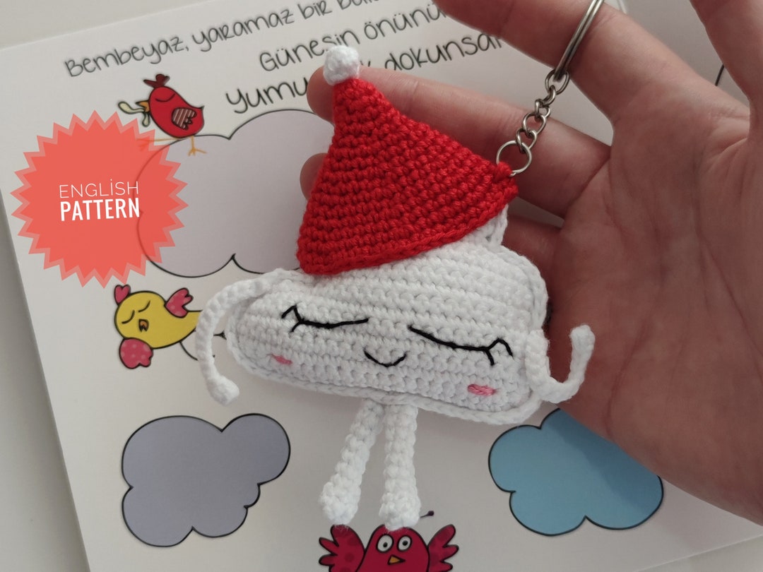 Cloud Keychain Crochet Pattern,amigurumi Cloud Pdf Tutorial, White ...
