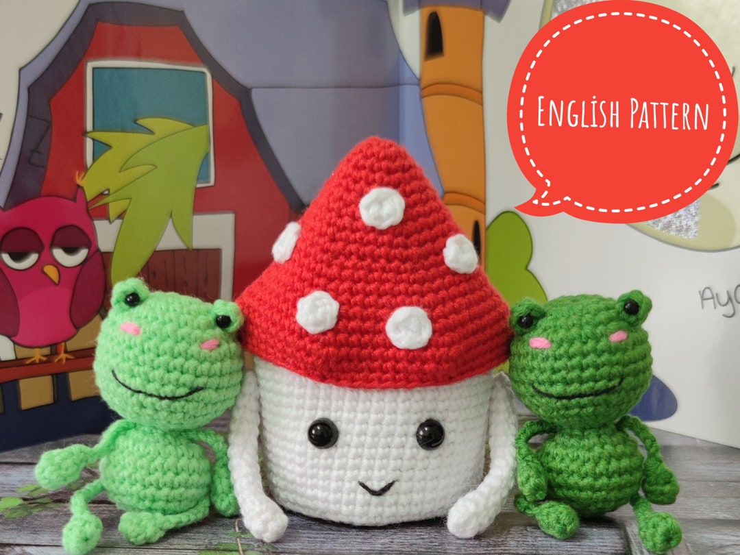 Miniature Frog Crochet Pattern, Mushroom Crochet Pattern,pdf English ...