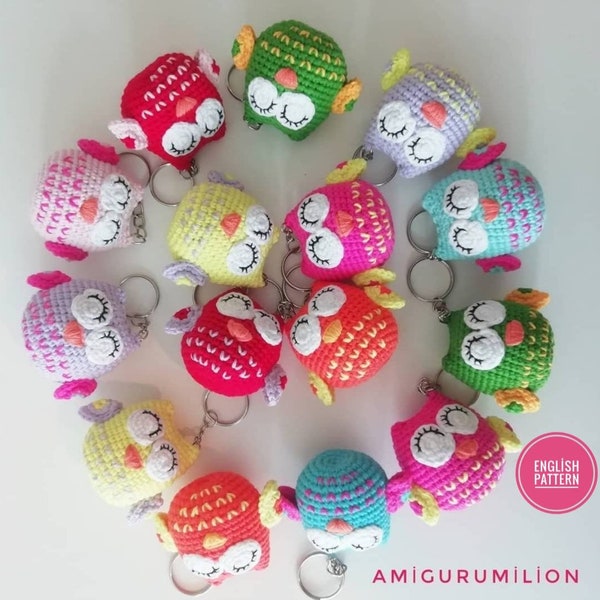 Crochet Owl Keychain - Etsy
