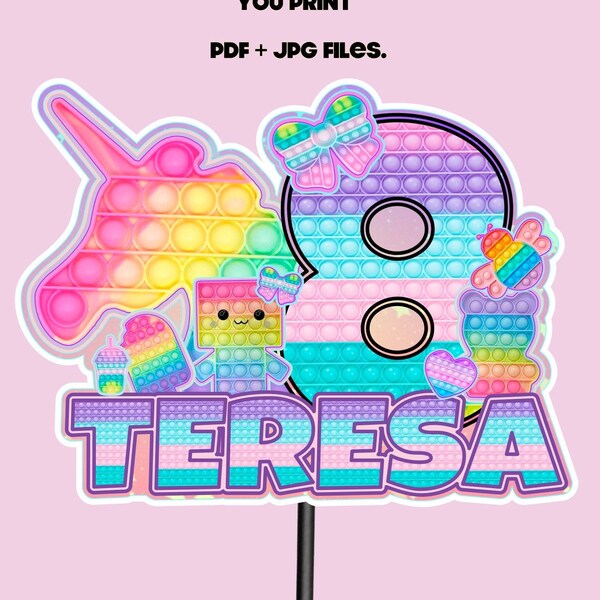 Printable Pop It File Cake Topper - Etsy