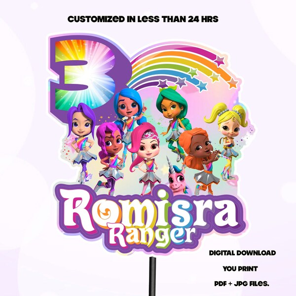 Rainbow Cake Topper - Etsy