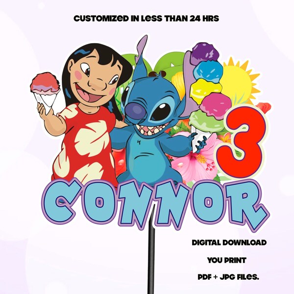 Lilo and Stitch Cake Topper Printable - Etsy