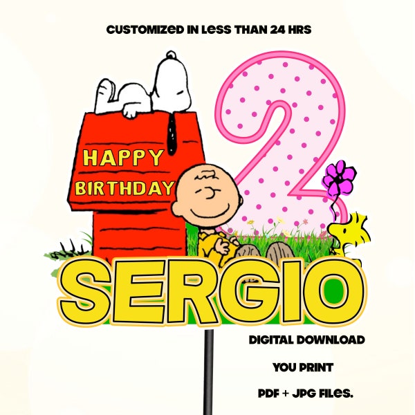Snoopy Happy 3rd Birthday Cake Topper - Etsy