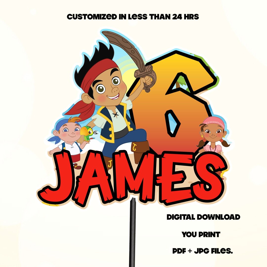 Printable Cake Topper, Personalized Birthday Party Cake Topper ...