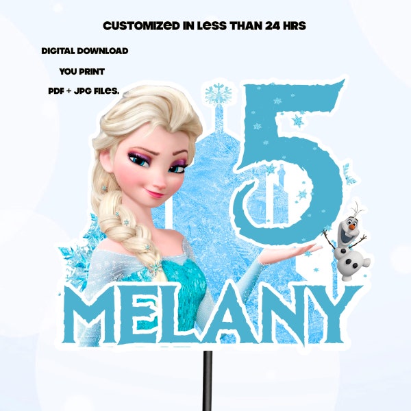 Elsa Topper Cake Printables - Etsy