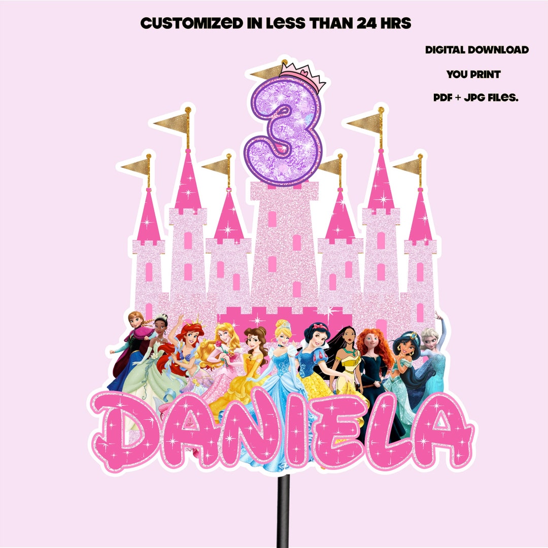 Princesses Cake Topper Printable Princesses Cake Topper - Etsy Australia