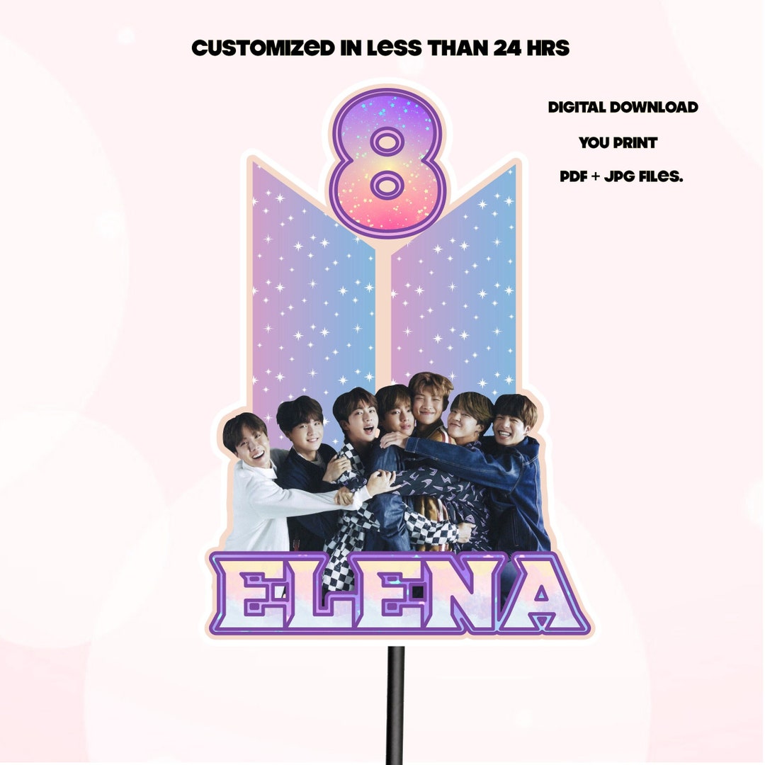 Topper de pastel imprimible K Pop, topper de pastel de fiesta de ...