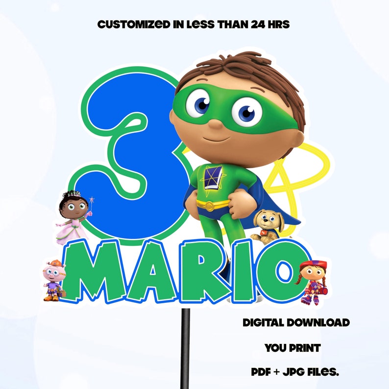 Printable Cake Topper Personalized Birthday Party Cake - Etsy