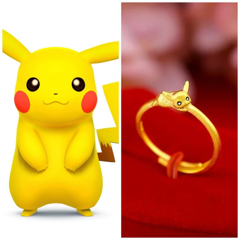 Pikachu Ring Pokemon Ring Gold Ring Ash Ring Pokemon Go - Etsy India