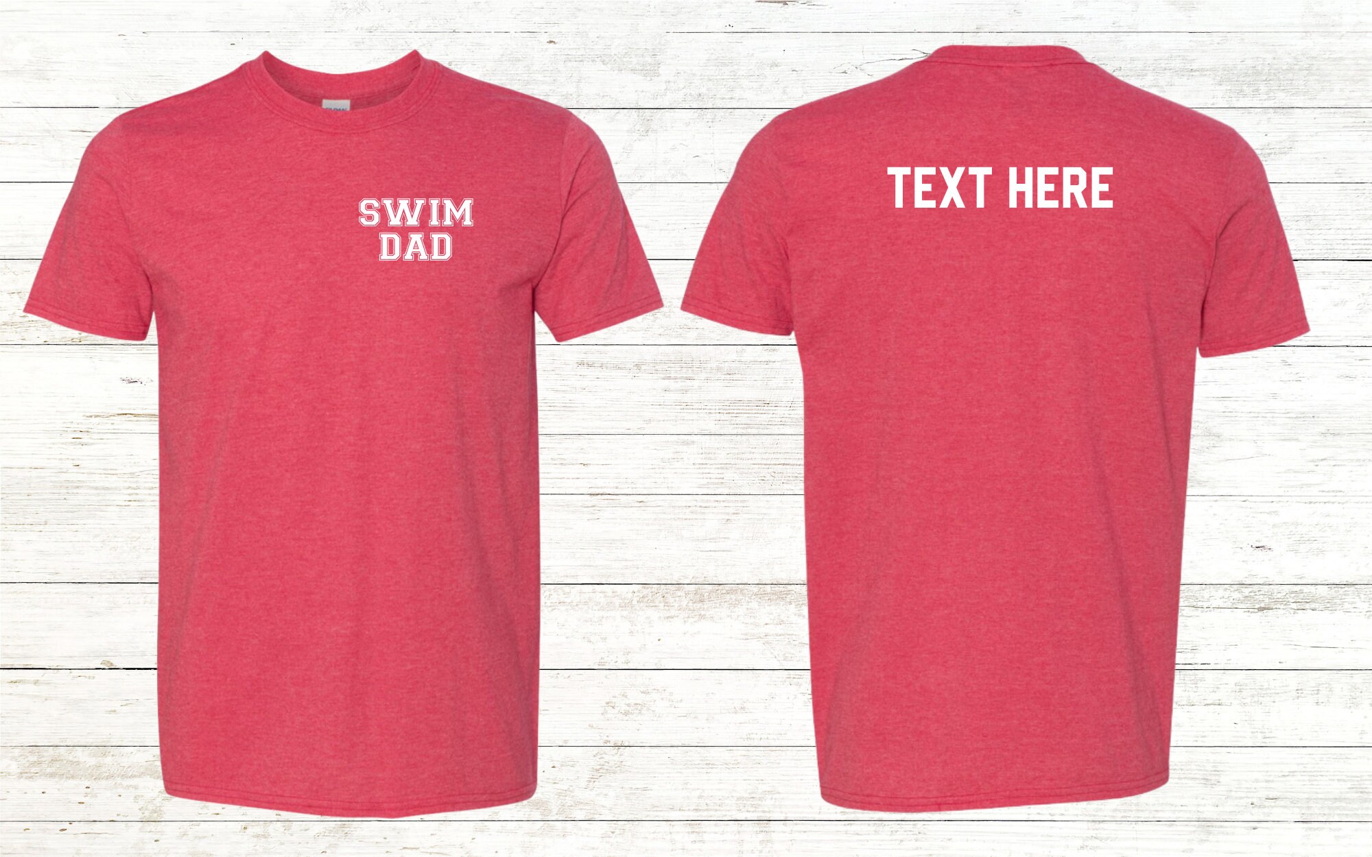 Swim Dad Pocket Logo Free Shipping Back of Shirt - Etsy