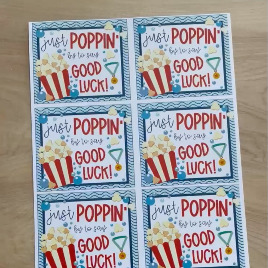 Popcorn Printable Swim Meet Favors - Good Luck - Etsy